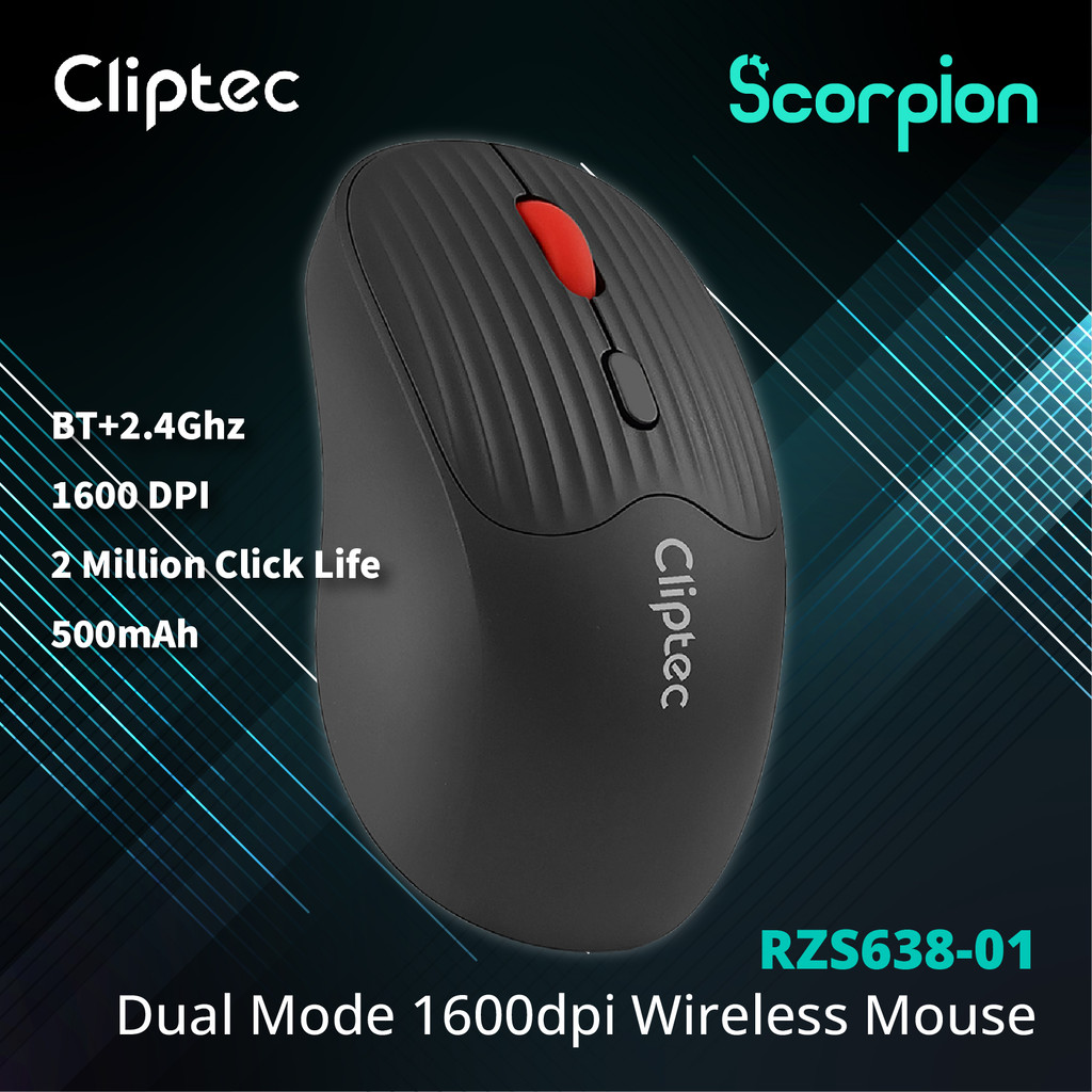 CLiPtec RZS638 Dual Mode 1600dpi Rechargeable Silent Wireless Mouse ...