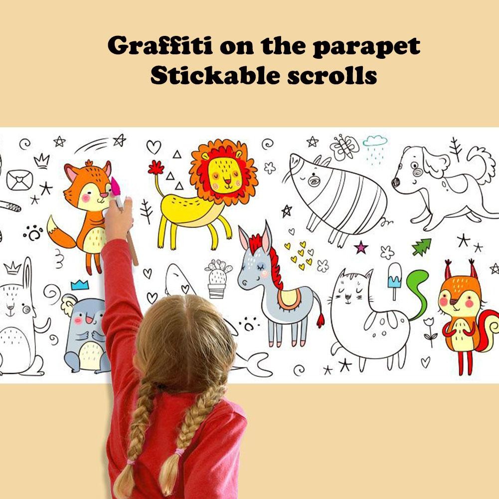 3M Children's Graffiti Scroll Colored Painting Paper Long Scroll ...