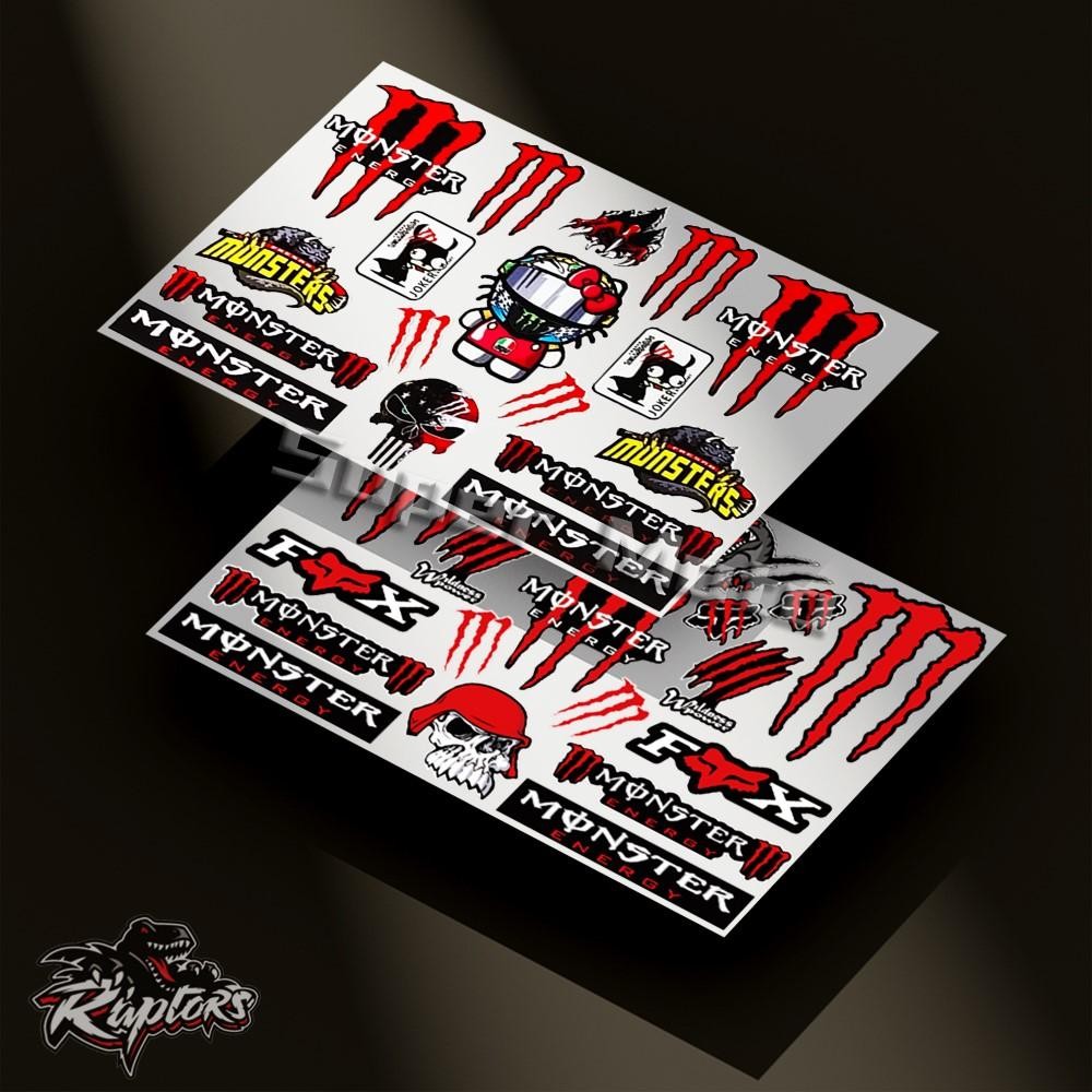 Motorcycle Sponsor Logo Personality Reflective Stickers Red Green ...