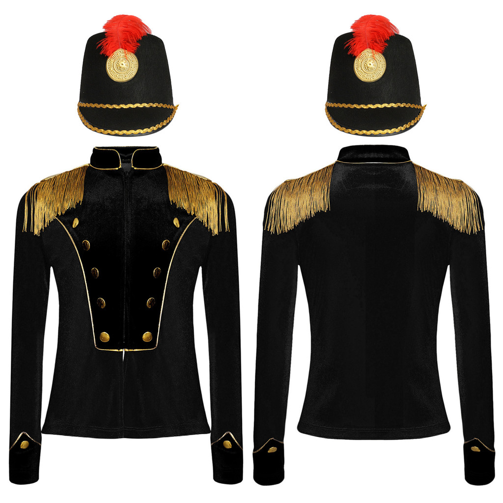 TiaoBug #4-16 Kids Unisex Honor Guard Drum Major Majorette Costume ...