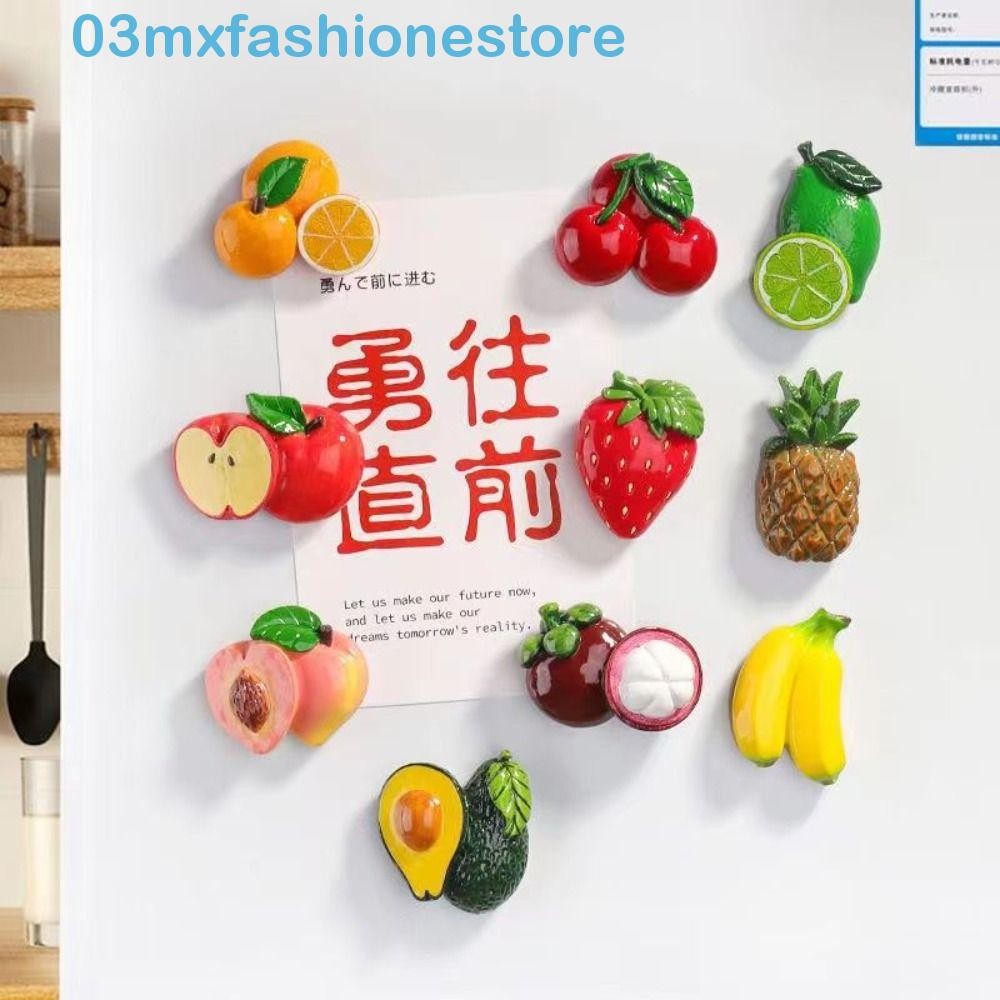 MXFASHIONE 3D Fruit Refrigerator Stickers, 3D Magnetic Simulated Fruit ...