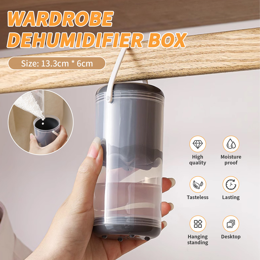 Hanging Wardrobe Dehumidifier Box Reusable Moisture Absorber Mildew ...