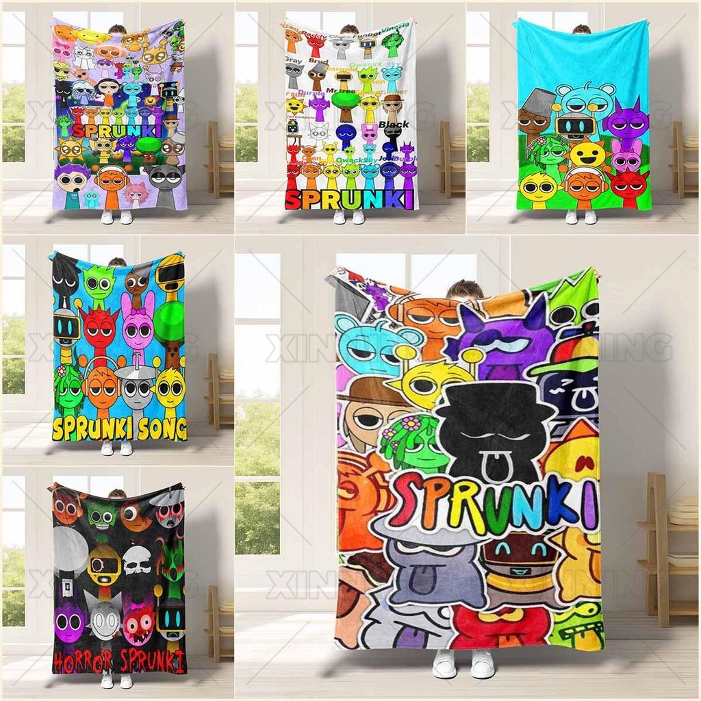 Sprunki Fluffy Flannel Cartoon Game Pattern Soft Air Conditioning ...
