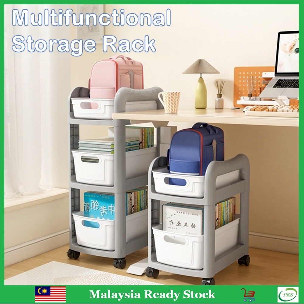 Storage Rack Bookshelf Movable School Beg Rack Multi-Layer Snack ...