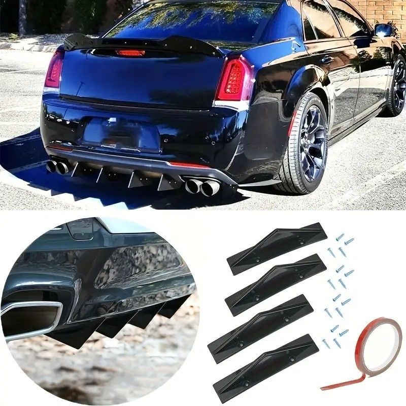 Car Universal Triangle Rear Spoiler Carbon Fiber Pattern Chassis ...