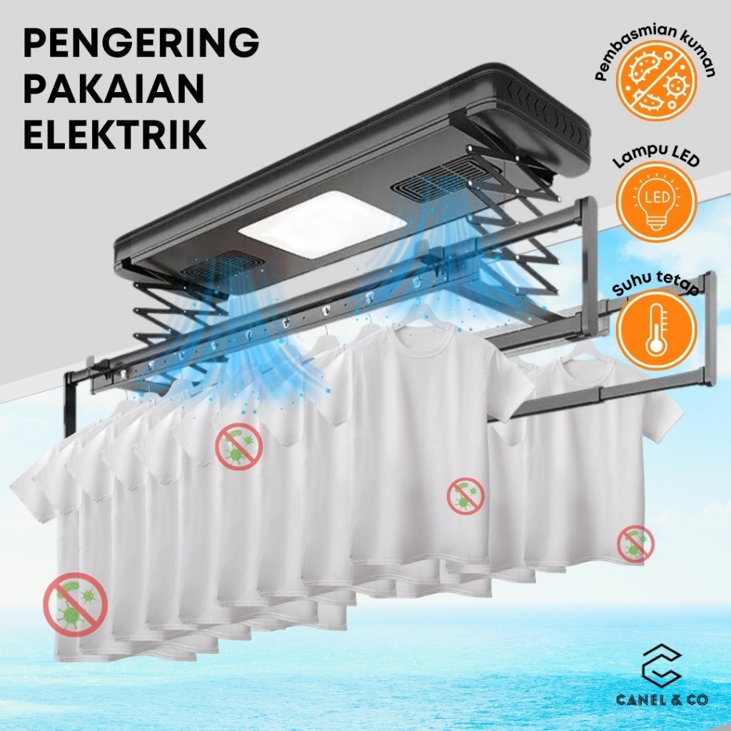 Electric Smart Racking Clothes Drying Rack Ceiling Cloth Dryer Rak Baju ...