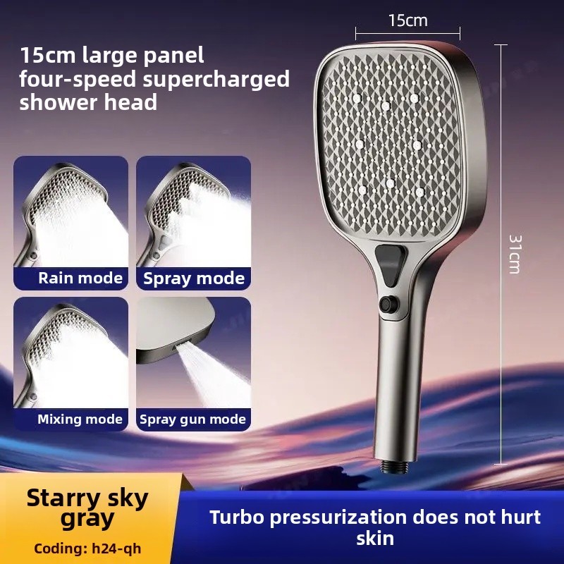 15CM Shower Head Set High Pressure Shower Head 3 Modes Adjustable Spray ...
