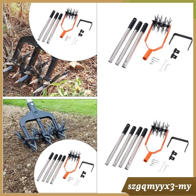 [ Garden Rake Garden Tiller Manual Lawn Edger Cordless Stainless Steel ...