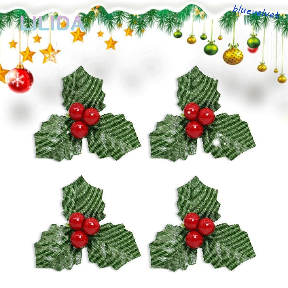 BLUEVELVET 12Pcs/set Artificial Christmas Leaves, Handmade Cute ...