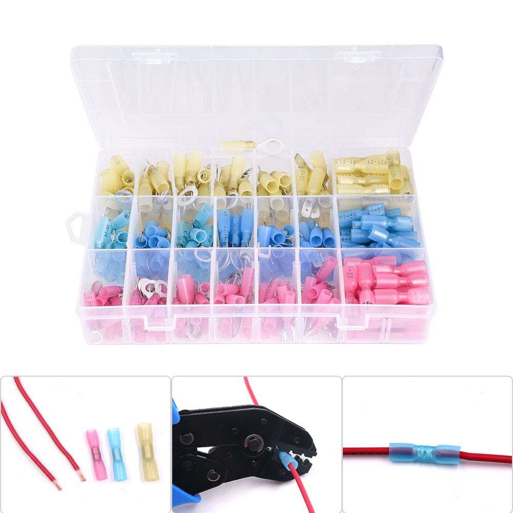 Rrianfo 55°C - 125°C Cold Pressure Heat Shrink Terminal Wire Connection ...