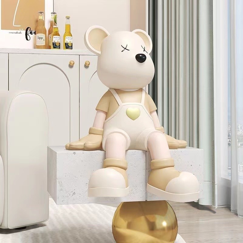 Boneka comel kreatif, beruang ganas mewah ringan, postur duduk, almari ...