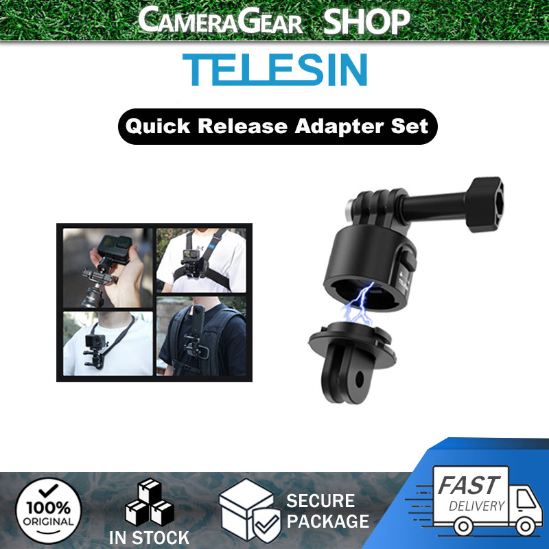 TELESIN Magnetic Quick Release Set Tripod Adapter Mounts for Insta360/GoPro etc Action Camera ...