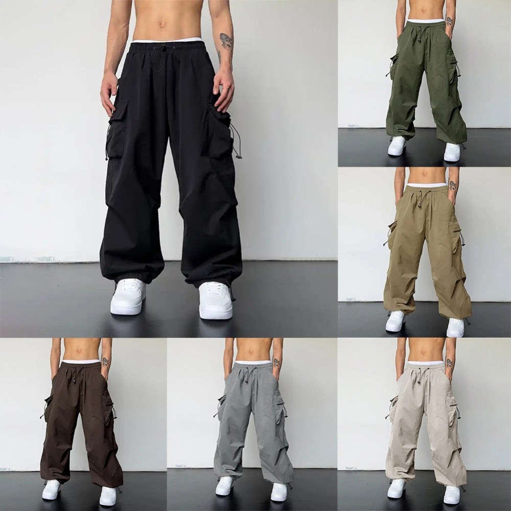 Men's Vintage Y2K Hip Hop Wide Leg Joggers for Streetwear and Casual ...