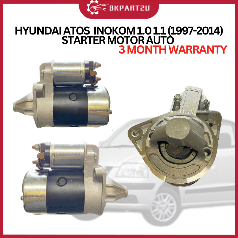HYUNDAI ATOS INOKOM 1.0 1.1 (1997-2014) STARTER MOTOR AUTO MANUAL OEM 3 ...