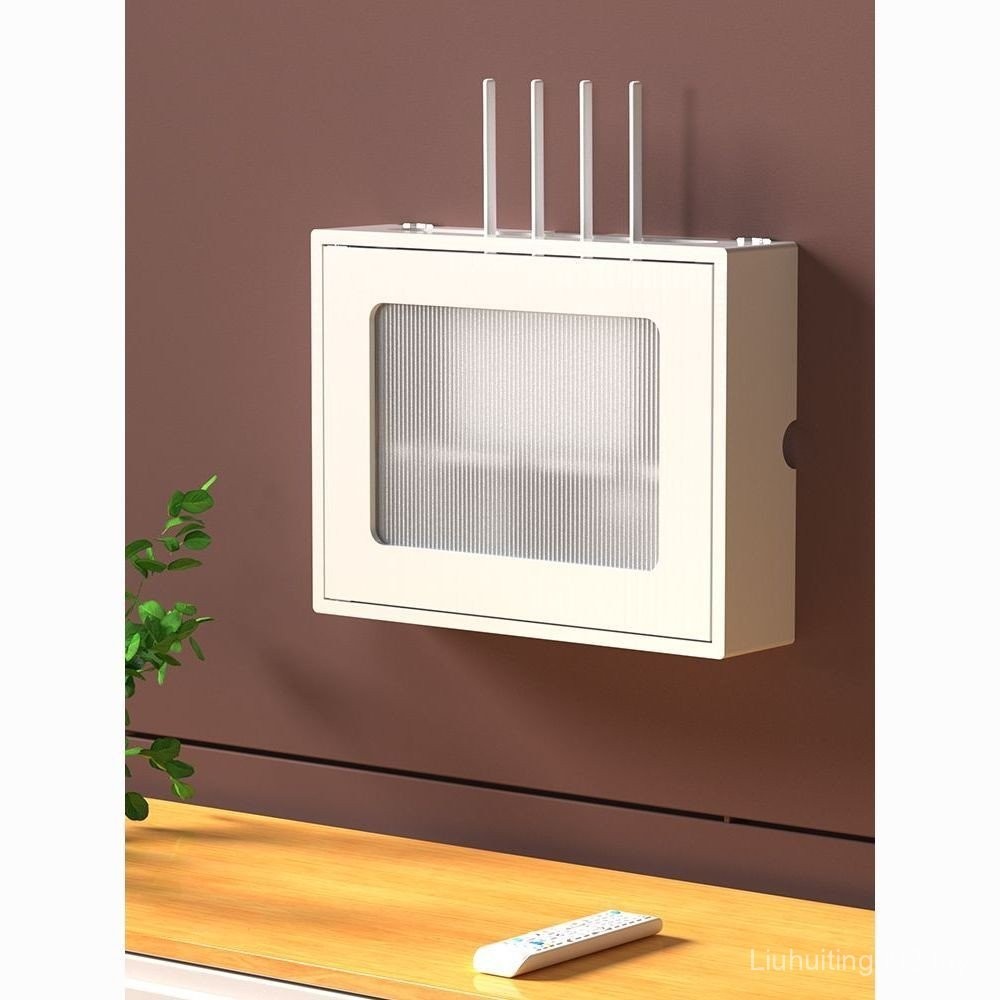 Router Storage Box Wall-Mounted Solid Wood Living Room Wall-Mounted ...