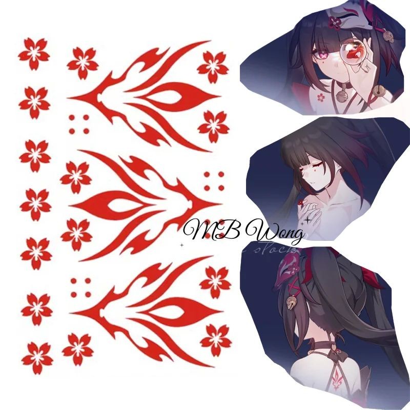 Game Honkai Star Rail Sparkle Cosplay Tattoo Stickers Waterproof ...