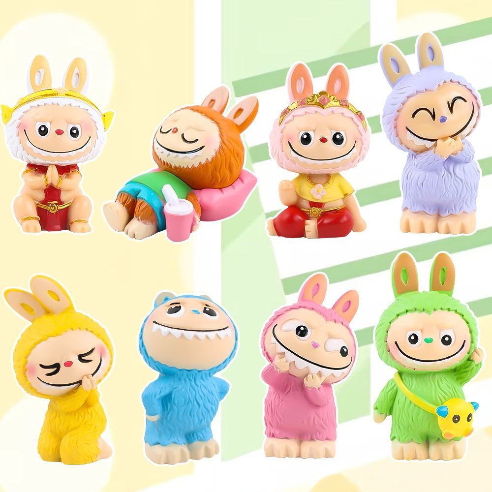 labubu拉布布盲盒车载摆件可爱少女风超萌可爱手办潮玩礼物Labubu Labu Labu Blind Box Car Ornaments ...