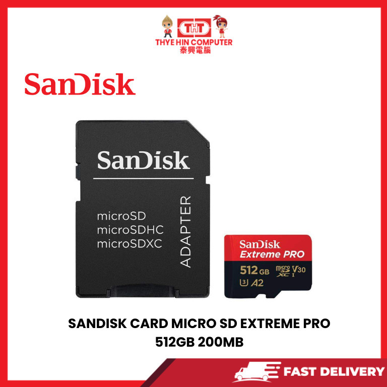 SANDISK CARD MICRO SD EXTREME PRO 512GB 200MB | Shopee Malaysia