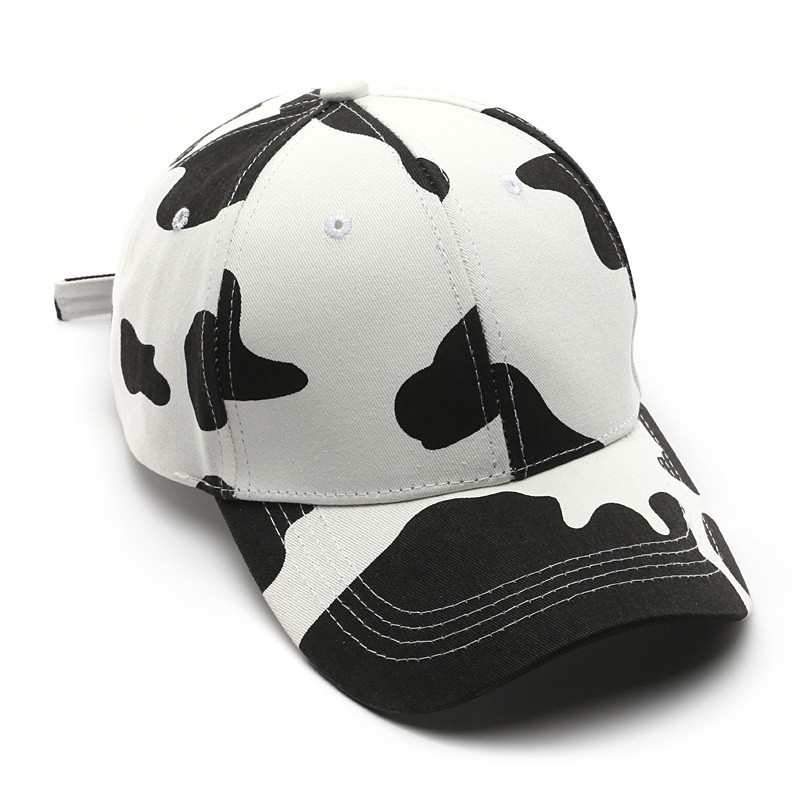 Cow Pattern Curved Eave Cotton Baseball Cap Men's and Women's Outdoor ...