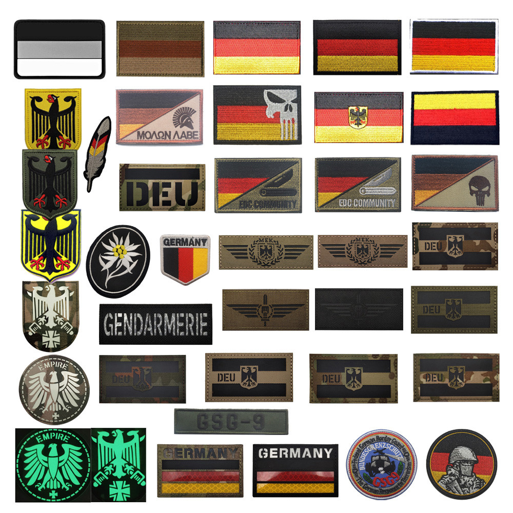 Outdoor Bag Accessories Laser Cutting German Eagle Shield Camouflage Luminous Reflective Flag ...