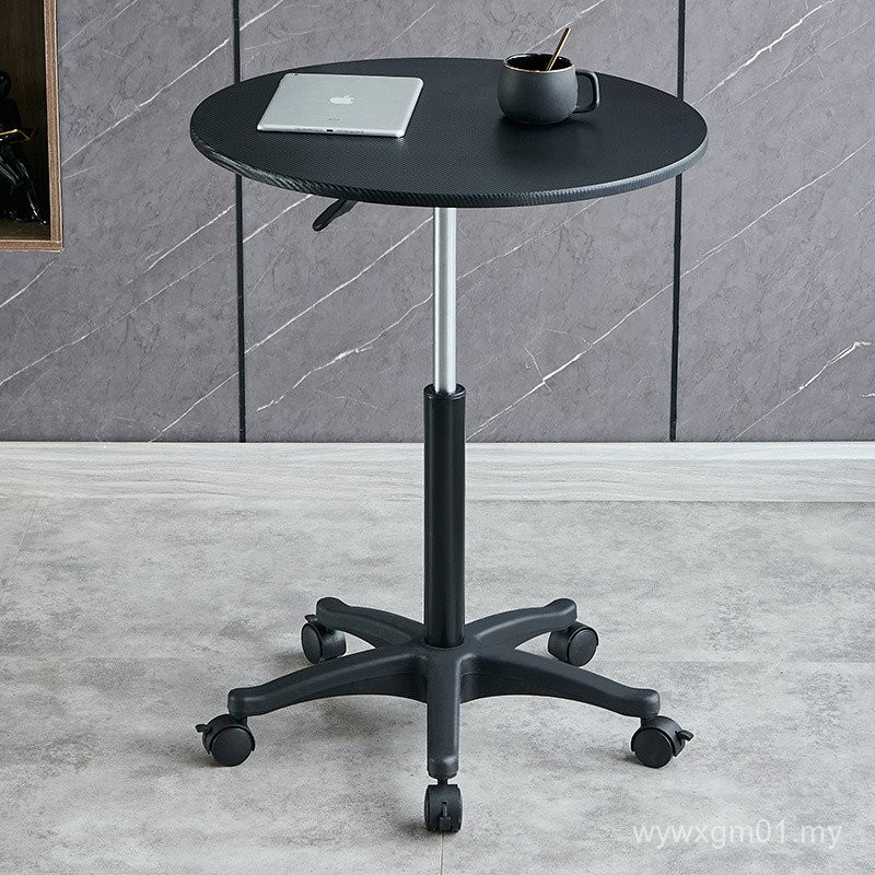 Lifting Computer Desk Household Removable Bedside Table with Wheels ...