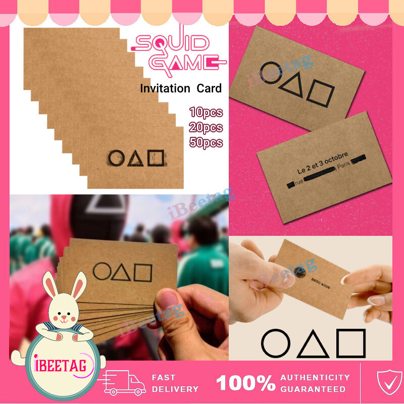 10/20/50pcs Squid Game Invitation Card Halloween Cosplay Party Prop ...