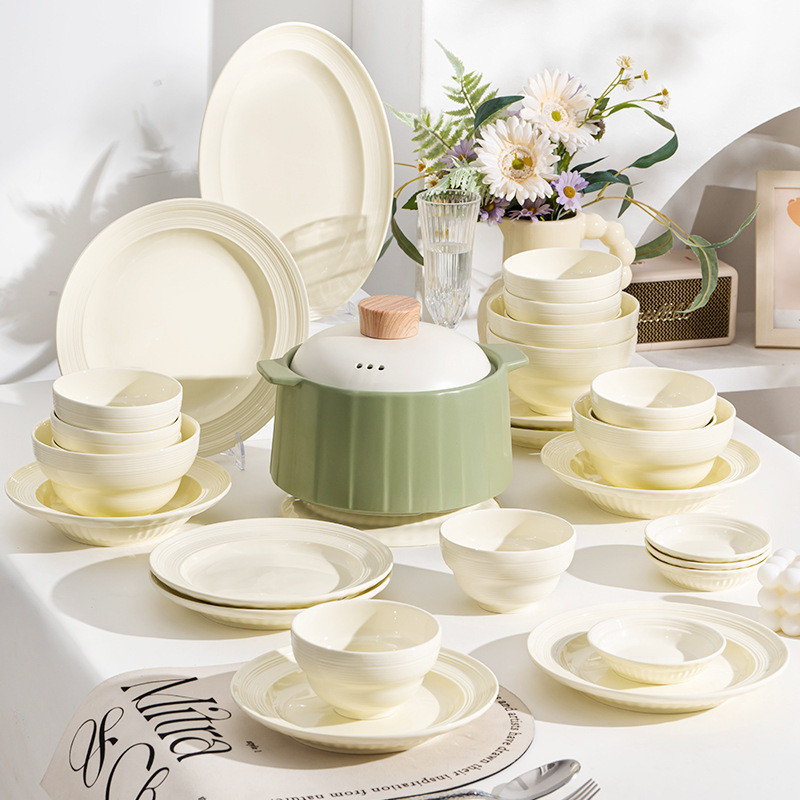 2025 Set Peralatan Makan Seramik Jalan Sutera Baharu Kombinasi Merah ...