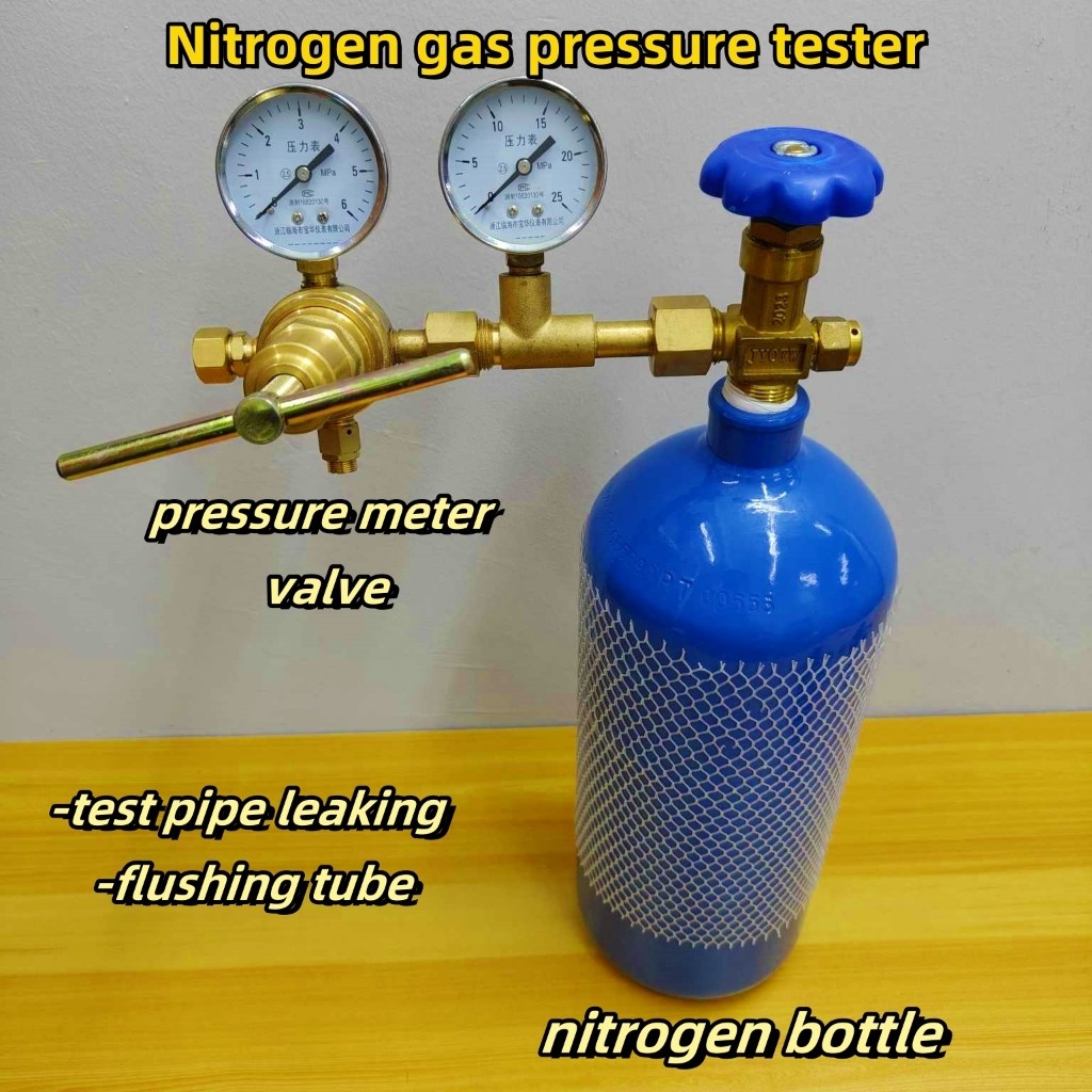 Nitrogen Cylinder C/W gas pressure tester copper tube diagnostic ...