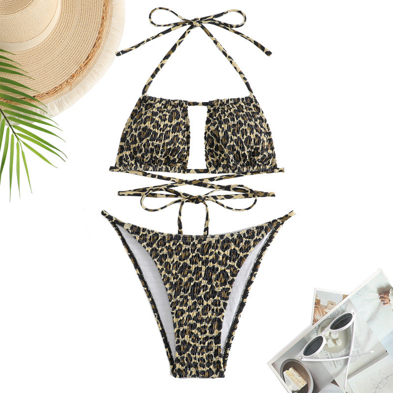 4 Ladies Sexy Range Rover Print Bikini Tube Top Split Bikini ...