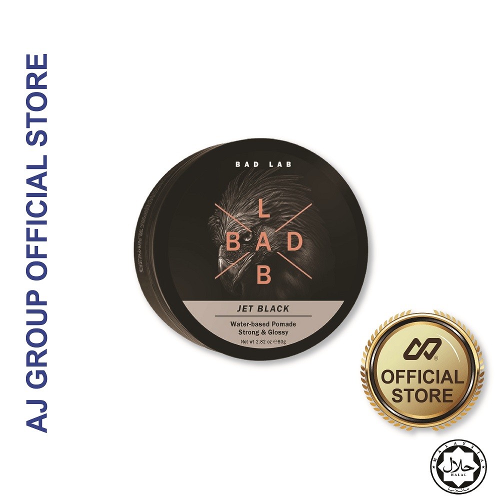 Bad Lab Jet Black Water-based Pomade Strong & Glossy (40g/80g) | Shopee ...
