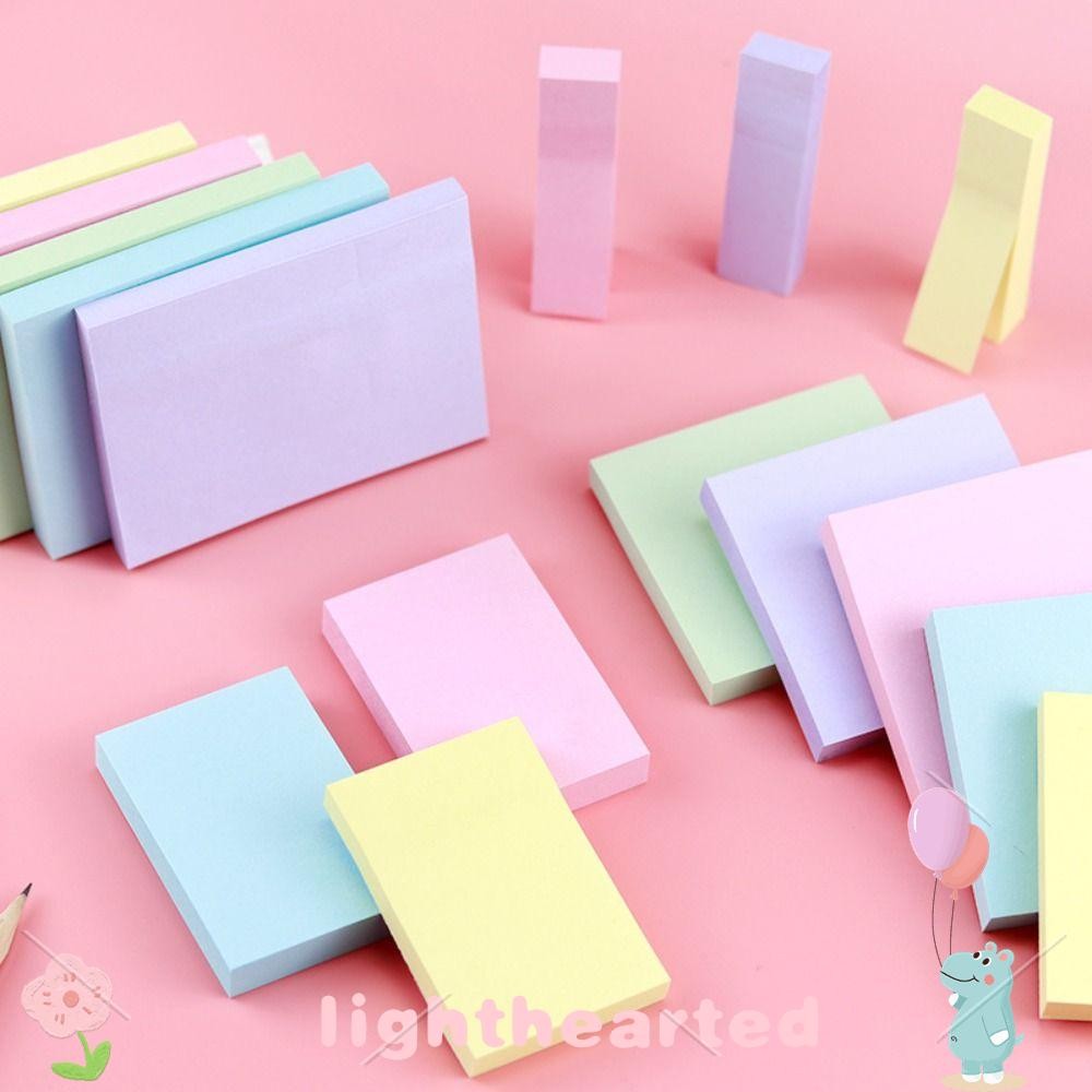 LIGHTHEARTED 100 Sheets Sticky Notes, School Stationery Colored Scrapes ...