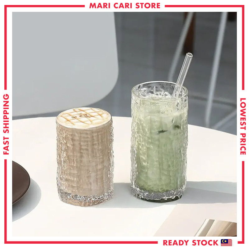 Tree Bark Design Glass Cup Highball Glass 340ml Lowball Glass 260ml Ins ...