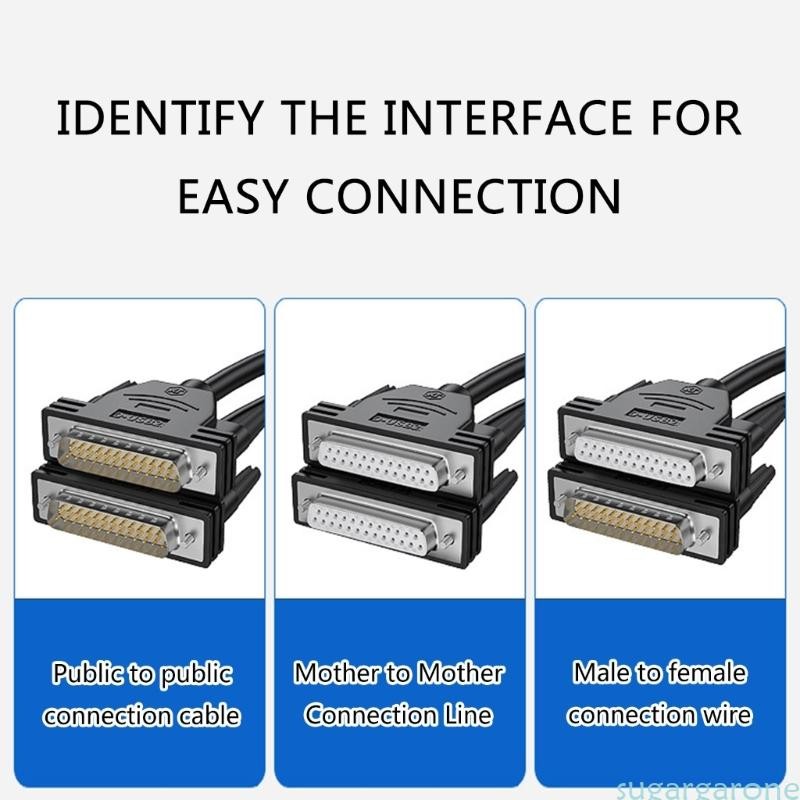 Sugar Double Shielded DB25 Male Female Connectors Cable Cord D-SUB ...