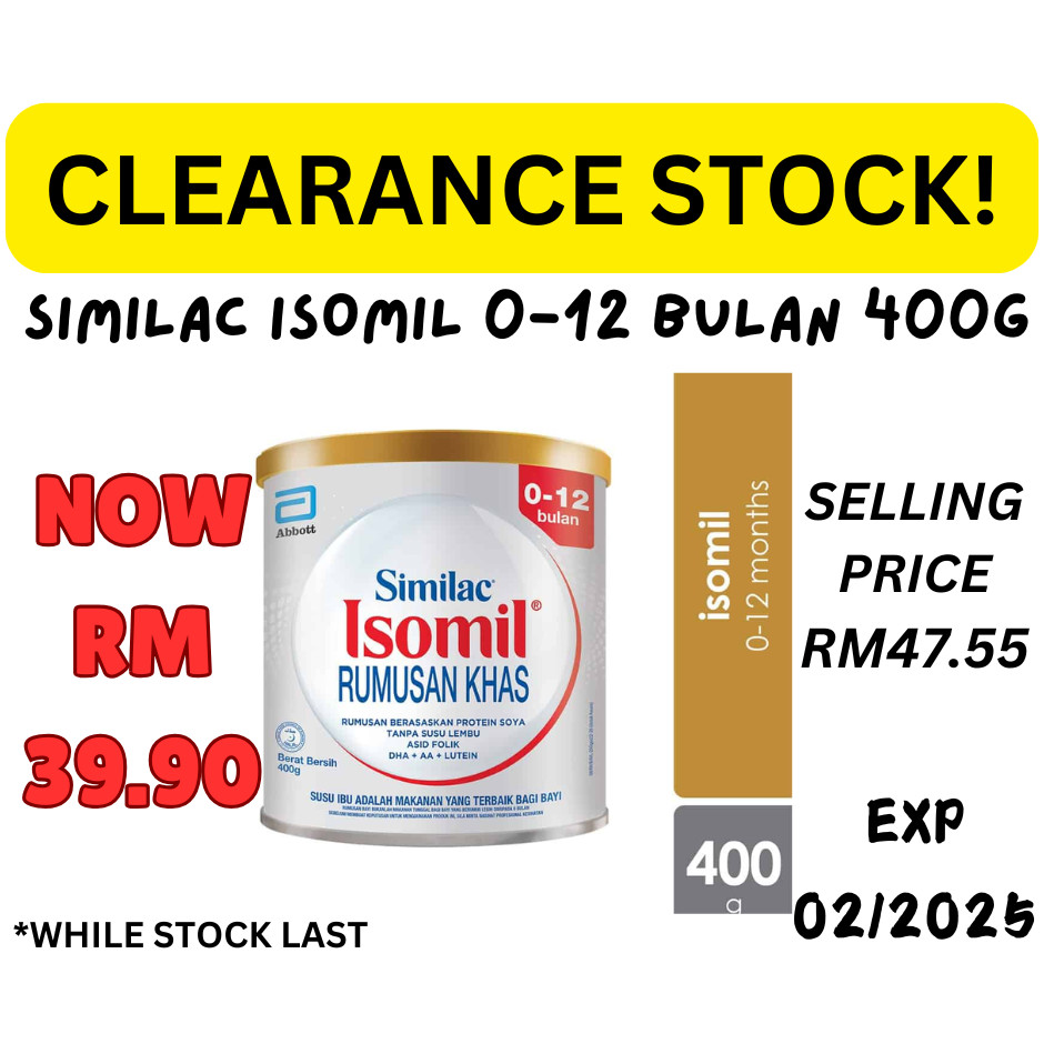 Clearance Stock Abbott Similac Isomil Rumusan Khas for 0-12m (400g ...