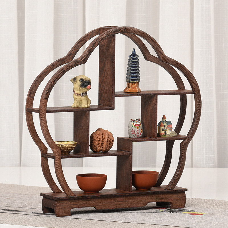 Chicken Wing Wood Bogu Rack Small Solid Wood Ornaments Storage Tea Set ...