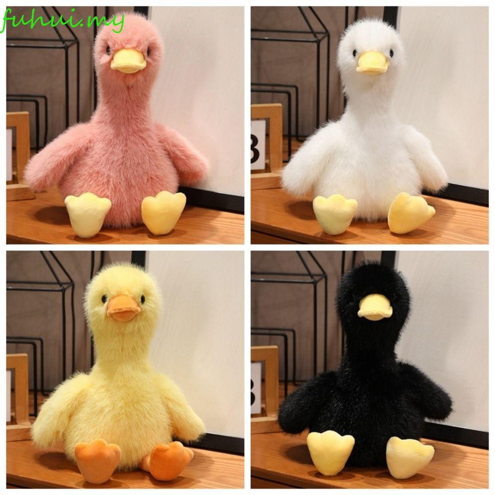 FUHUI Yellow Duck Plush, Simulation Stuffed Animals Long Hair Duck ...