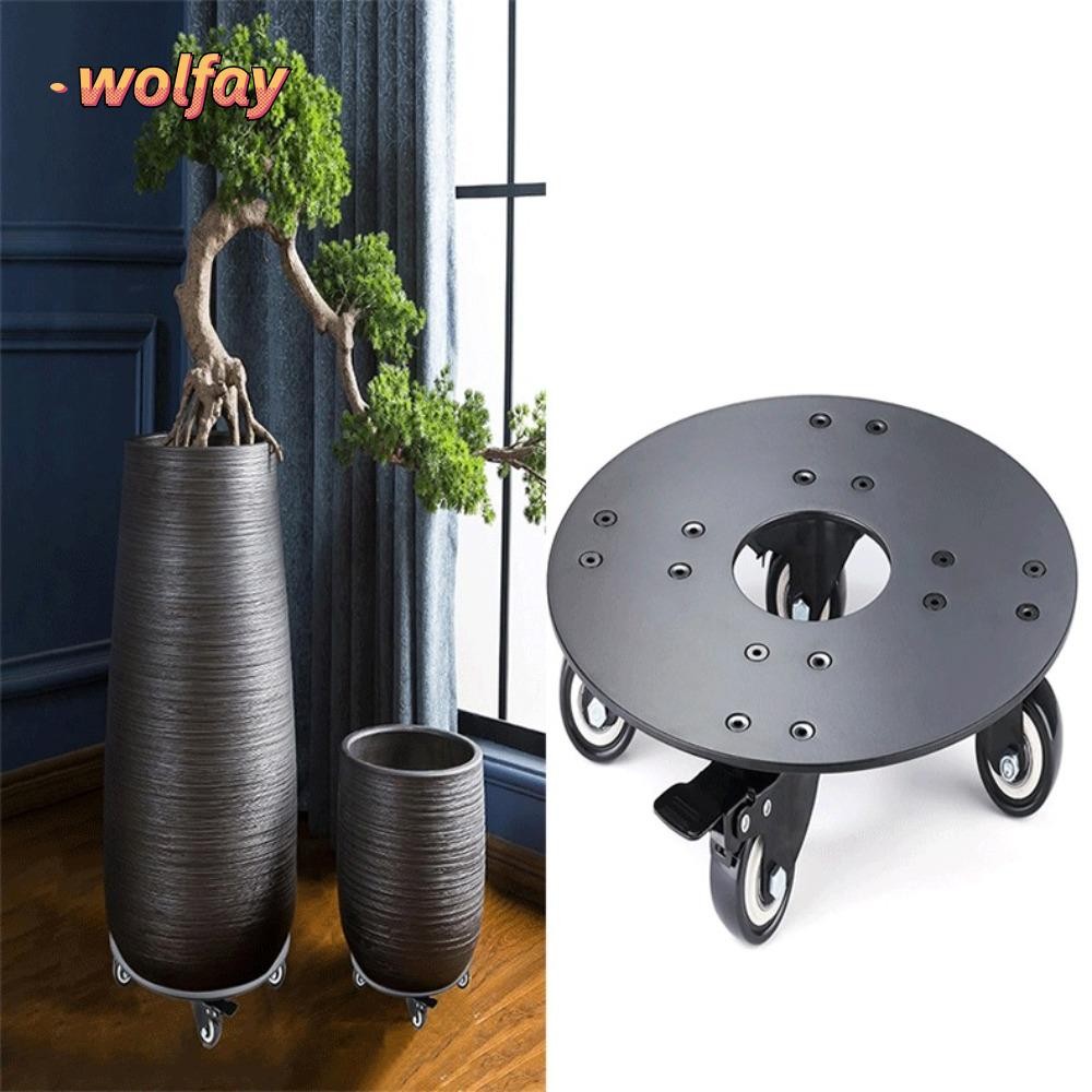 WOLFAY Flower Pot Wheels, Movable Heavy Duty Round Metal Tray, 2024 ...