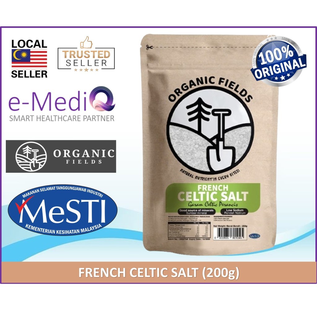 ORGANIC FIELDS French Celtic Salt (200g) | Unrefined salt (Exp: Dec ...