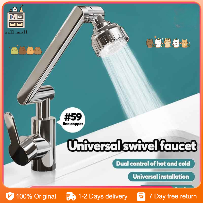 Universal swivel faucet 1080 rotation Robotic arm faucet Dual mode ...