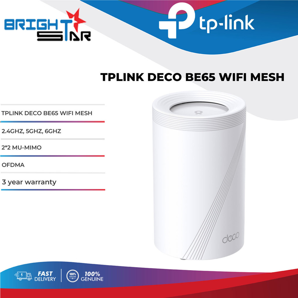 TP-LINK Deco BE65 BE11000 Whole Home Mesh WiFi 7 Router - Single Pack/2 ...