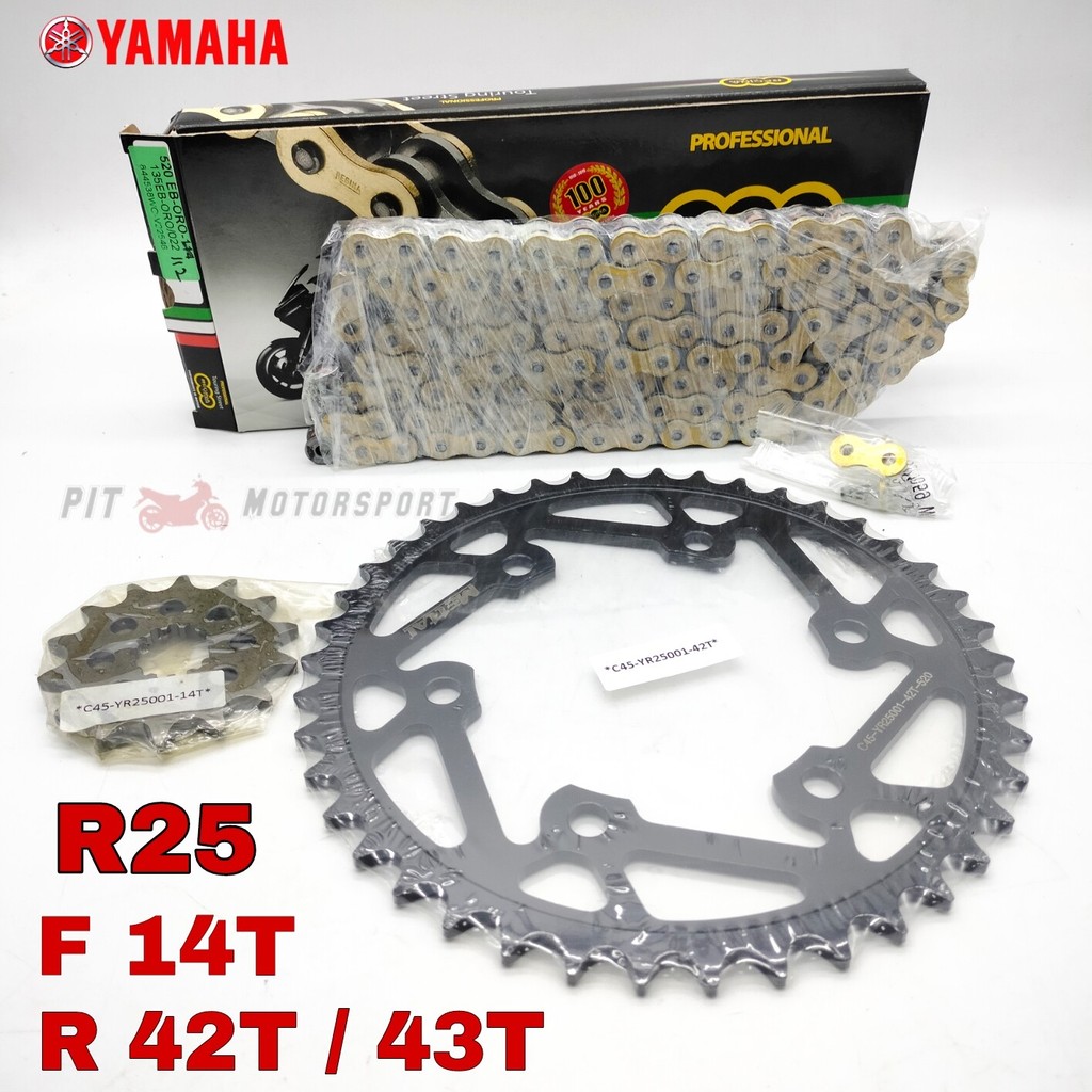 REGINA Yamaha R25 V1/V2 Sprocket Chain Kit Set Rantai Spoket (Full Set ...