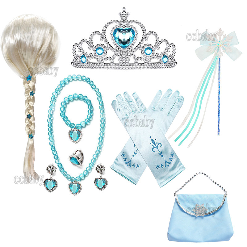 Princess Elsa Wig Headwear Kids Girl Frozen Elsa Roleplay Costume ...