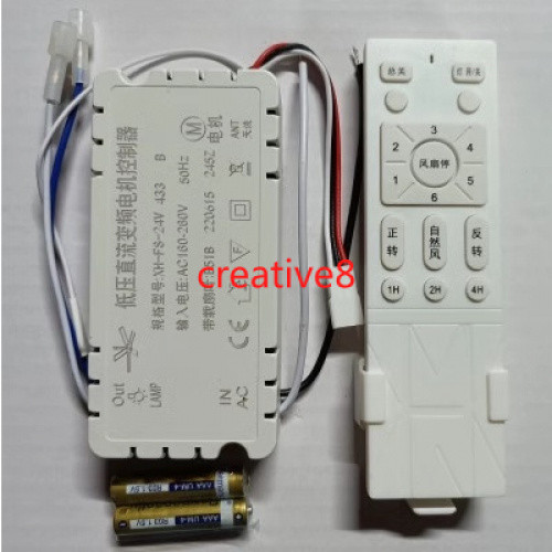 Fan light remote control universal invisible ceiling fan Light 6-speed ...