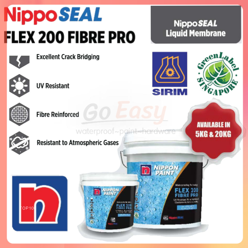Nippon waterproofing l NippoSeal flex 200 fiber Pro l roof waterproofing l bumbung bocor l t200 ...