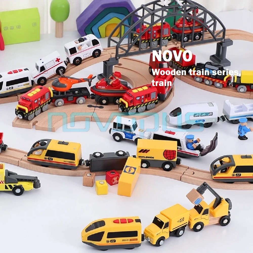 NOVO Wooden Train Battery Operated Electric Train Series / Operative ...