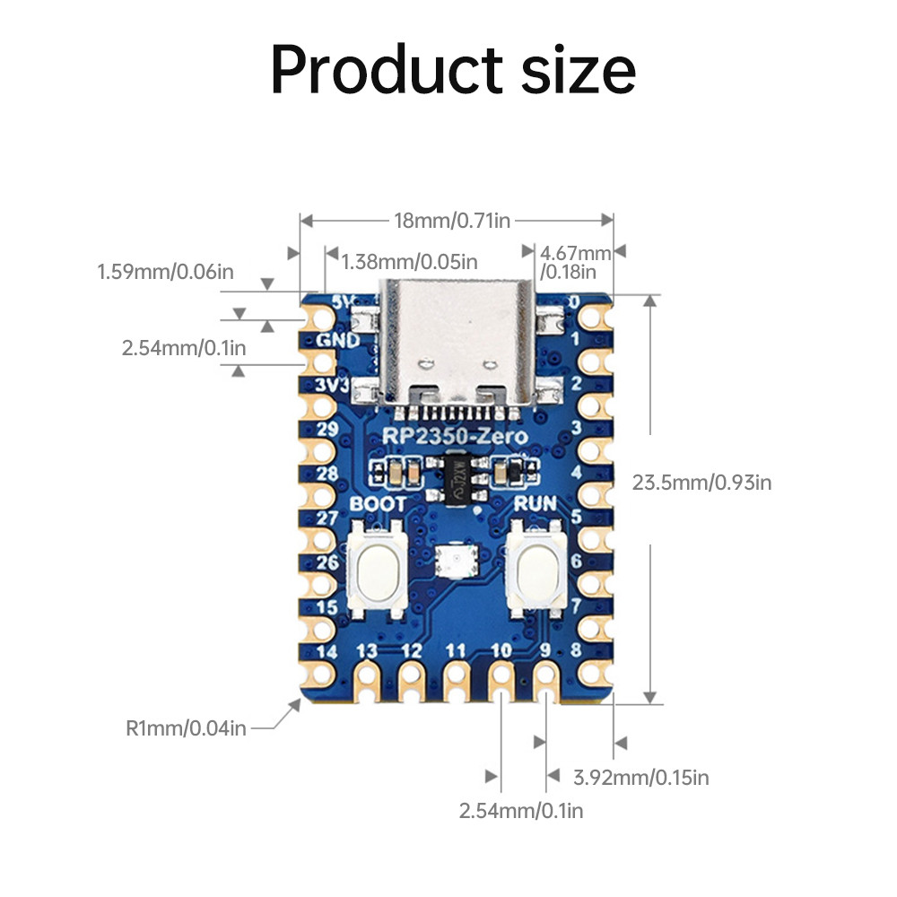 Pcbfun RP2350 Zero Mini Development Board Microcontroller Development ...