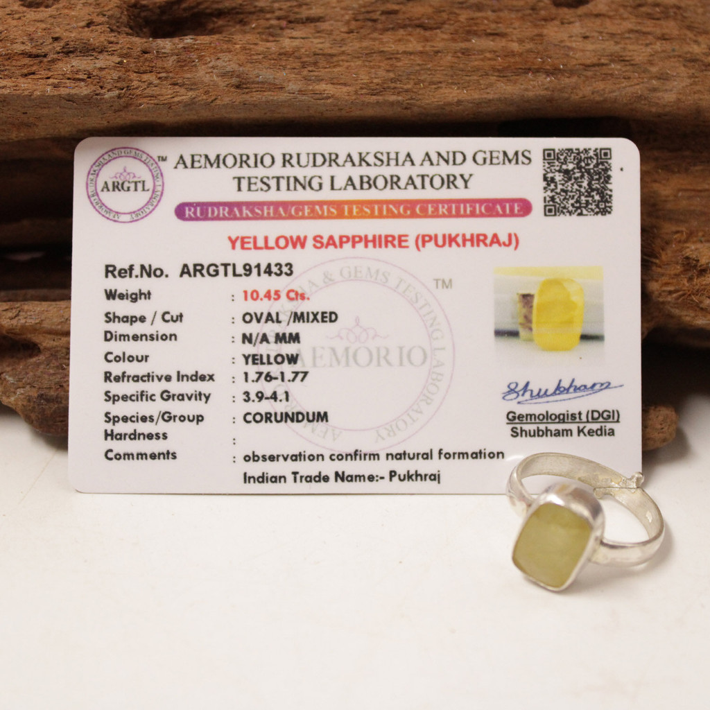 Pukhraj | Certifed Yellow Sapphire Stone | Pushparagam stone Ring in ...