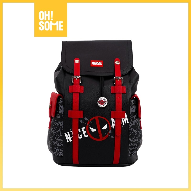 HITAM MERAH 【OHSOME X Disney】 - UME Marvel Deadpool Backpack Black/Red ...