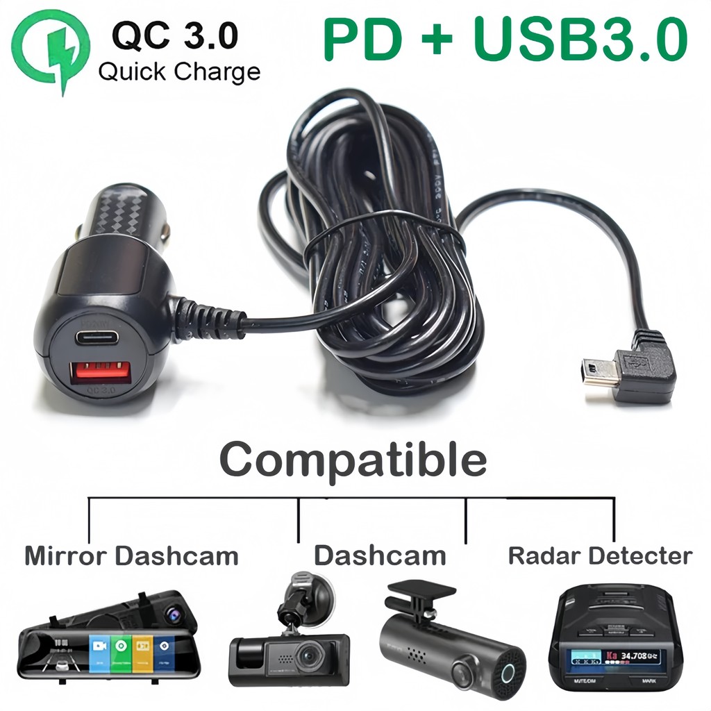 PD Type-C USB QC3.0 Quick Car Charger with Micro / Mini / Type-C Port ...