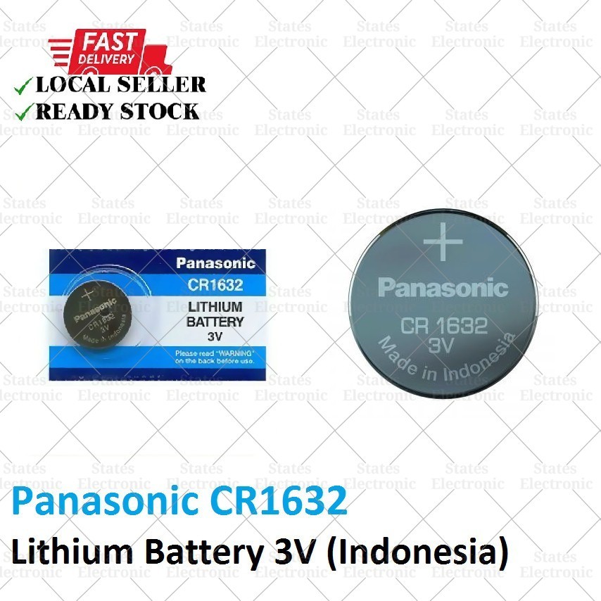 Panasonic CR1632 BR1632 LITHIUM BATTERY 3V (Indonesia) 1/5 PCS | Shopee ...